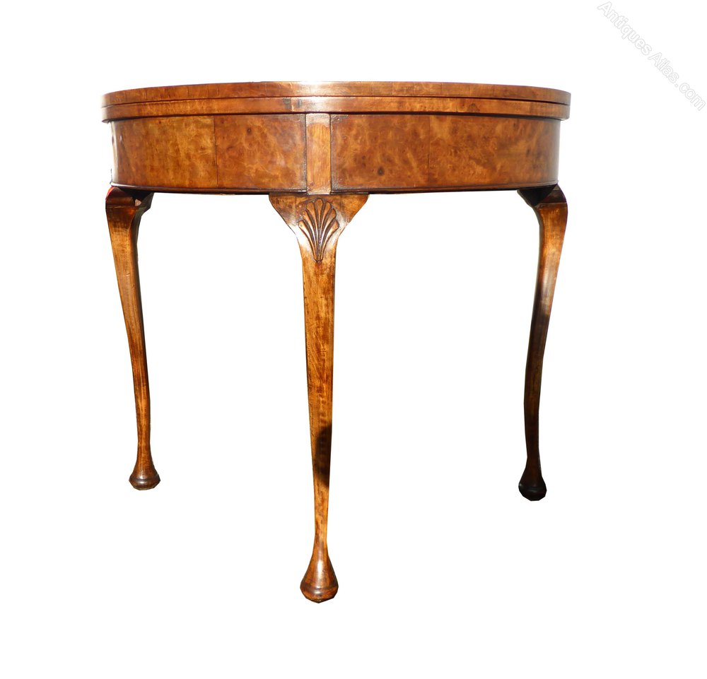 1920's Burr Walnut Card Table - Antiques Atlas