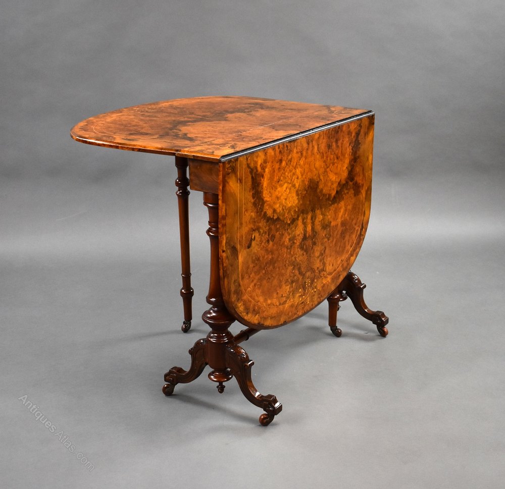 Victorian Burr Walnut Sutherland Table - Antiques Atlas