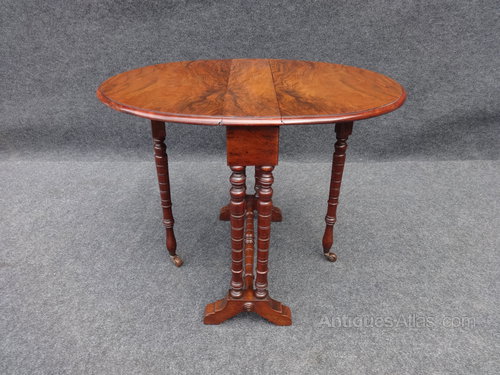 Figured Walnut Miniature Sutherland Table as122a848 - Antiques Atlas