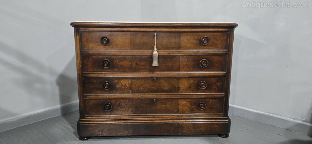 Superb French Walnut Commode Chest Of Drawers as122a5326 - Antiques Atlas