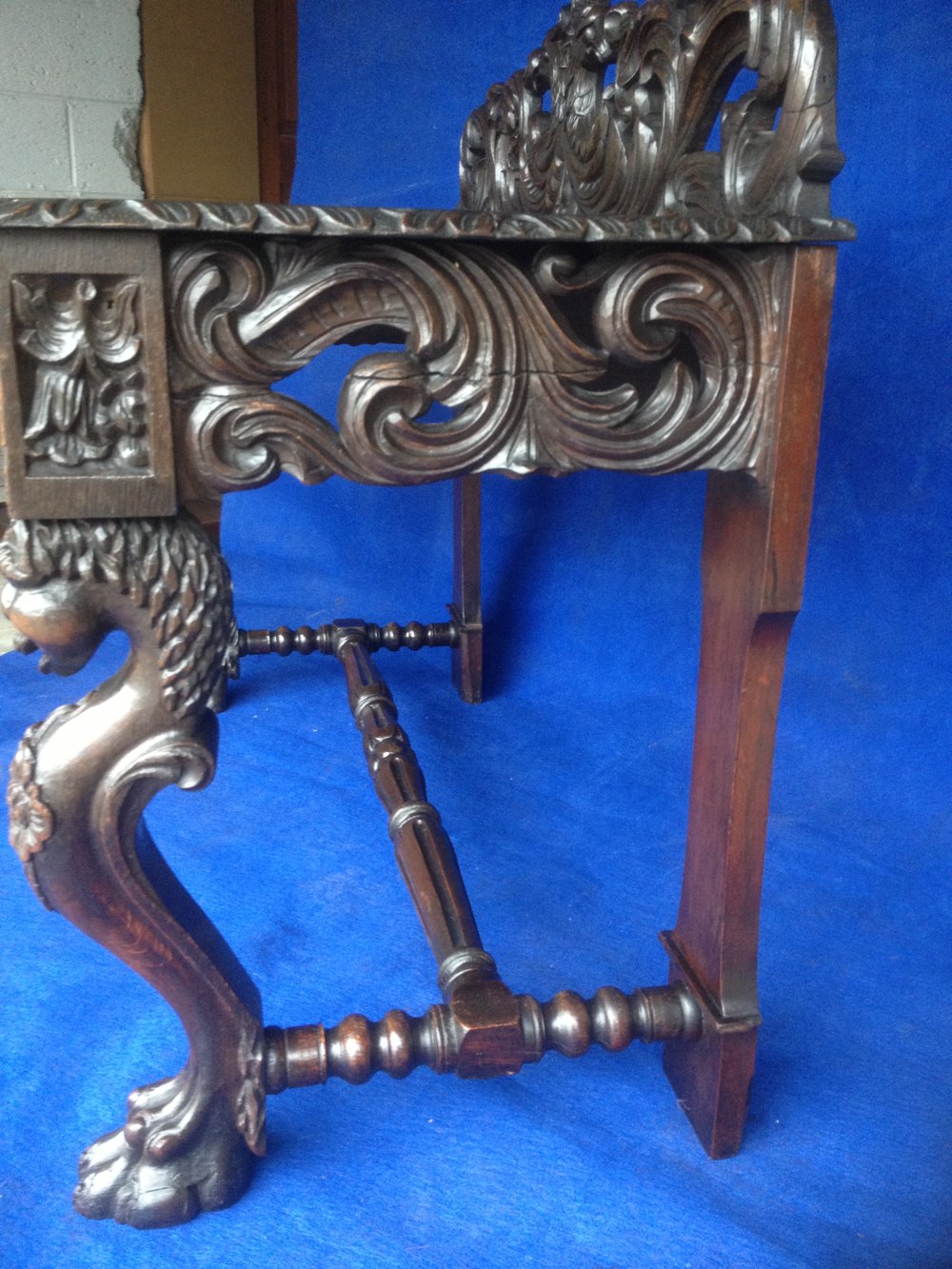 Victorian Carved Oak Consul/Hall Table as122a533 - Antiques Atlas