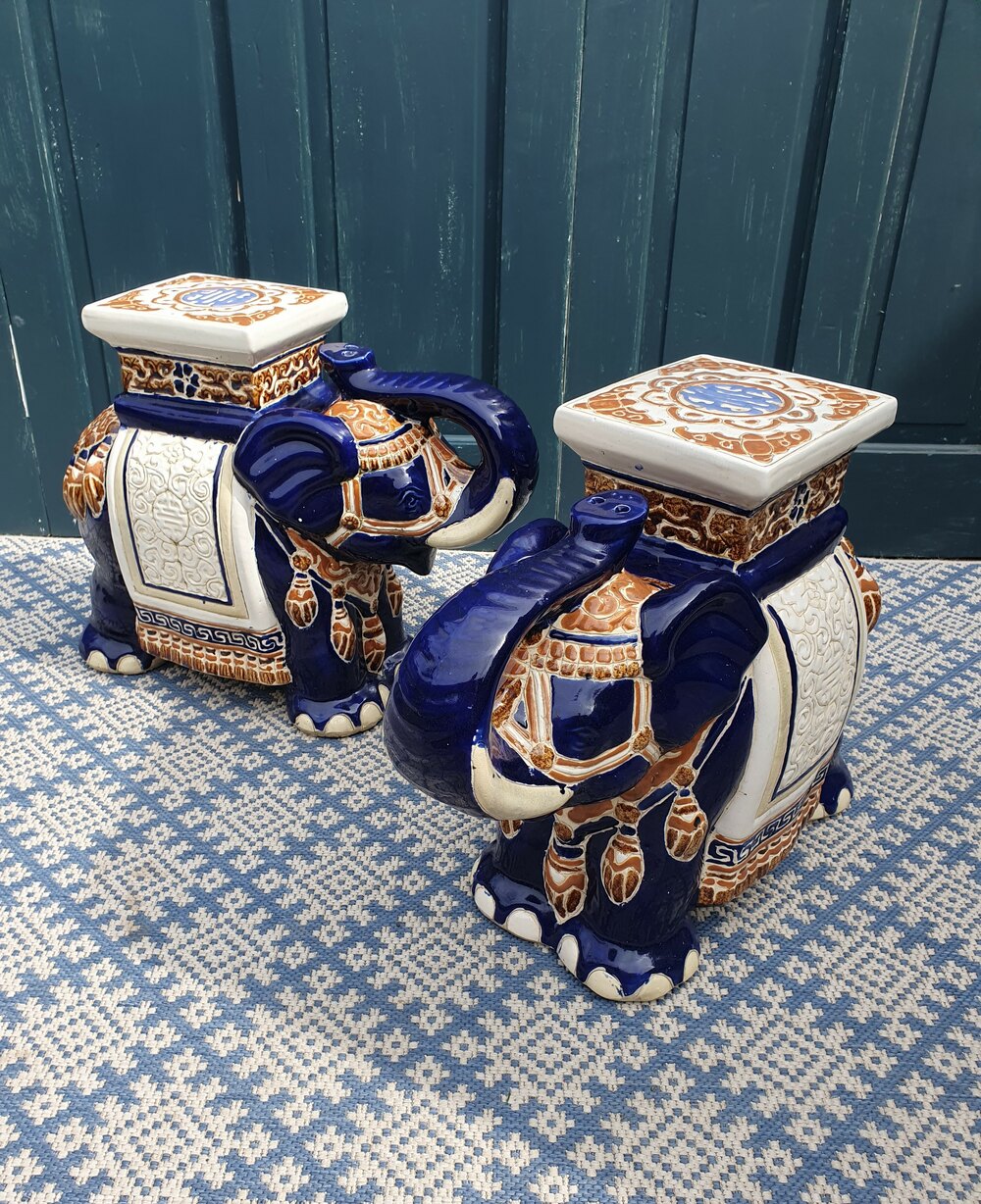 Antiques Atlas - Pair Of Vintage Ceramic Elephant Plant Stands as993a212