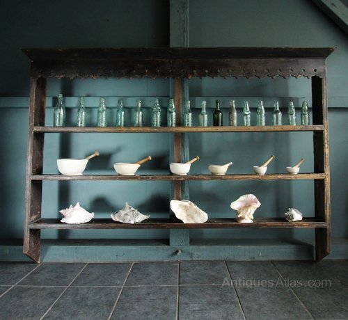 Huge Early Pine Delft Rack In Early Paint - Antiques Atlas