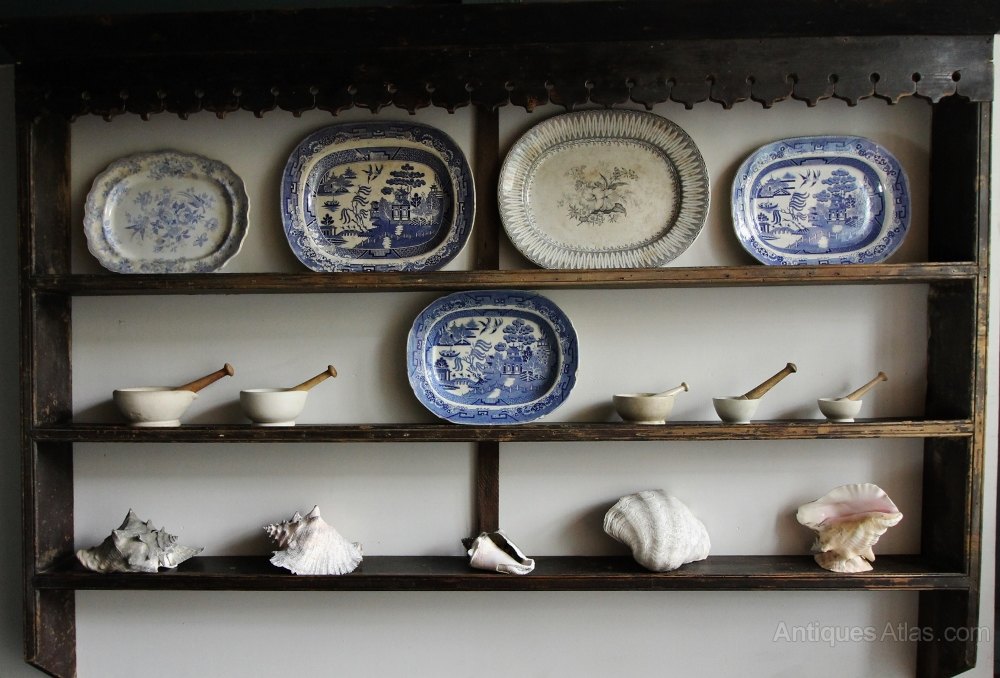 Huge Early Pine Delft Rack In Early Paint - Antiques Atlas