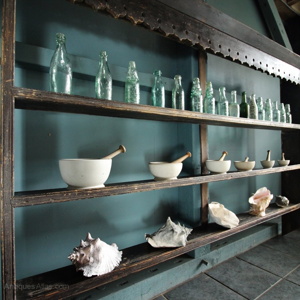 Huge Early Pine Delft Rack In Early Paint - Antiques Atlas