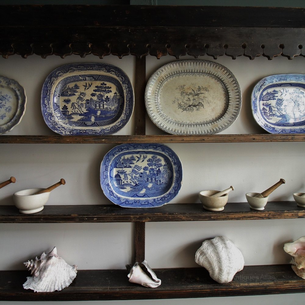 Huge Early Pine Delft Rack In Early Paint - Antiques Atlas