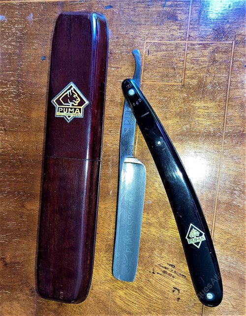Antiques Atlas - German Solingen "PUMA" Straight Razor, Cased, 1920s