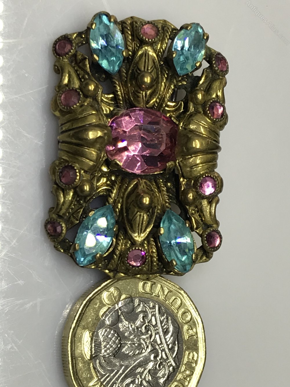 Antiques Atlas - Czech Art Deco Paste Brooch Pink