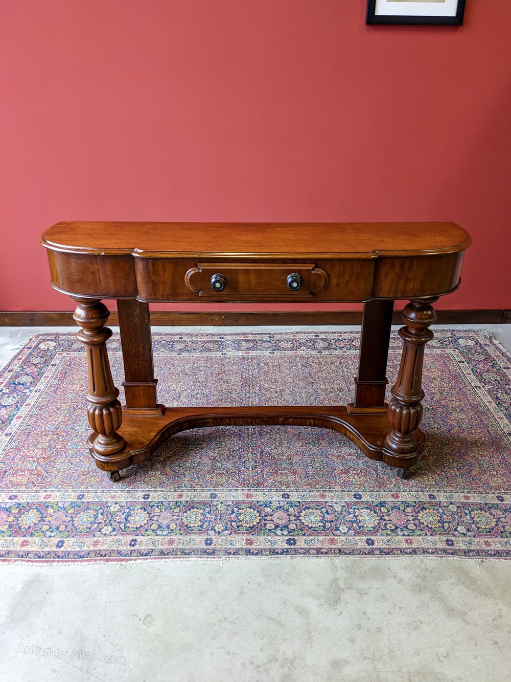 Antique Victorian Mahogany Narrow Breakfront Table - Antiques Atlas
