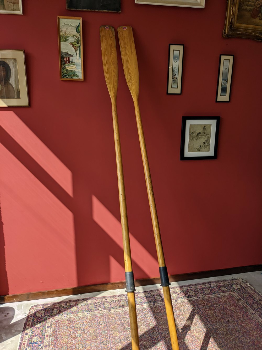 Antiques Atlas - Authentic Vintage Pair Of Long Wooden Boat Oars