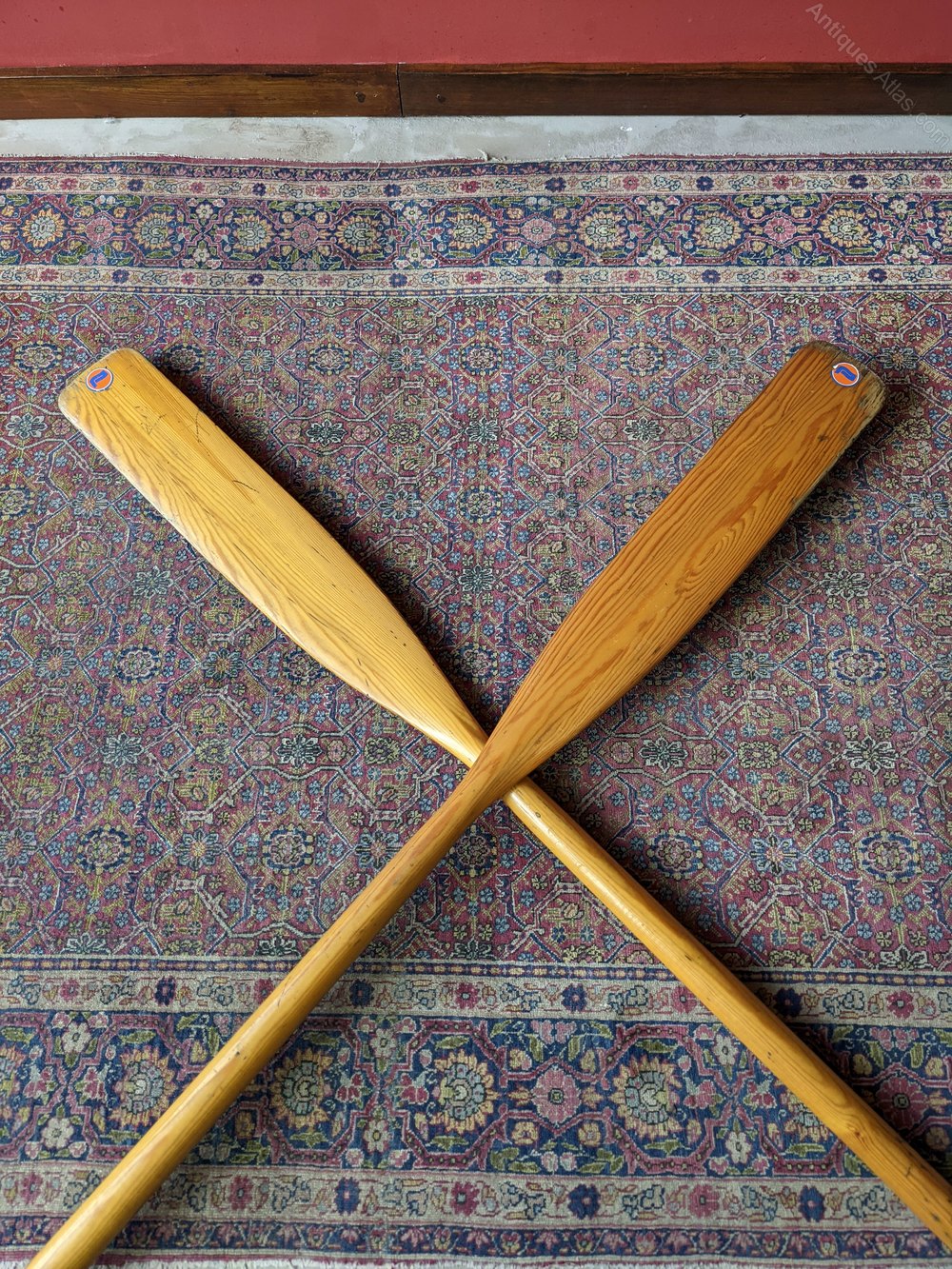 Antiques Atlas - Authentic Vintage Pair Of Long Wooden Boat Oars