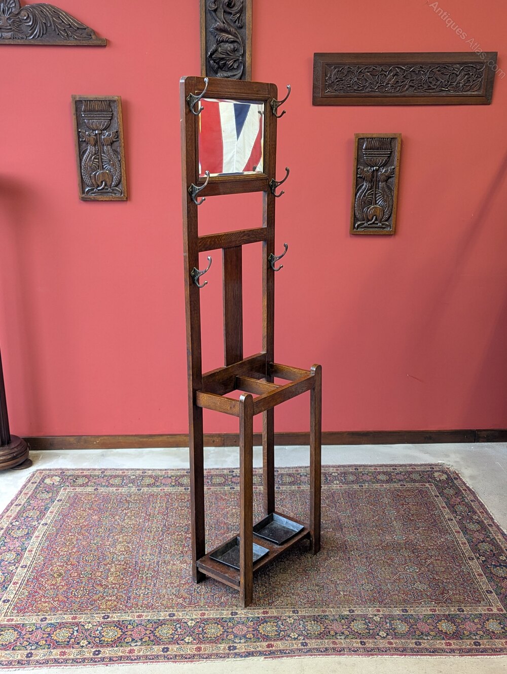 Vintage 1930’s Oak Slim Hall Stand as1124a1562 / 3388 - Antiques Atlas