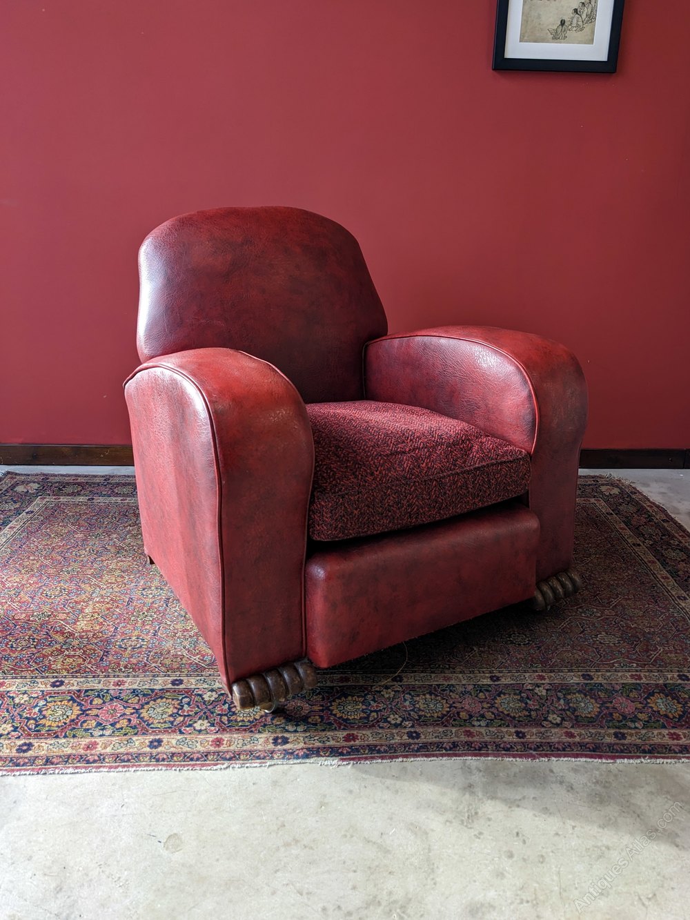 Antiques Atlas - Vintage Art Deco Red Armchair / Club Chair as1124a825 ...