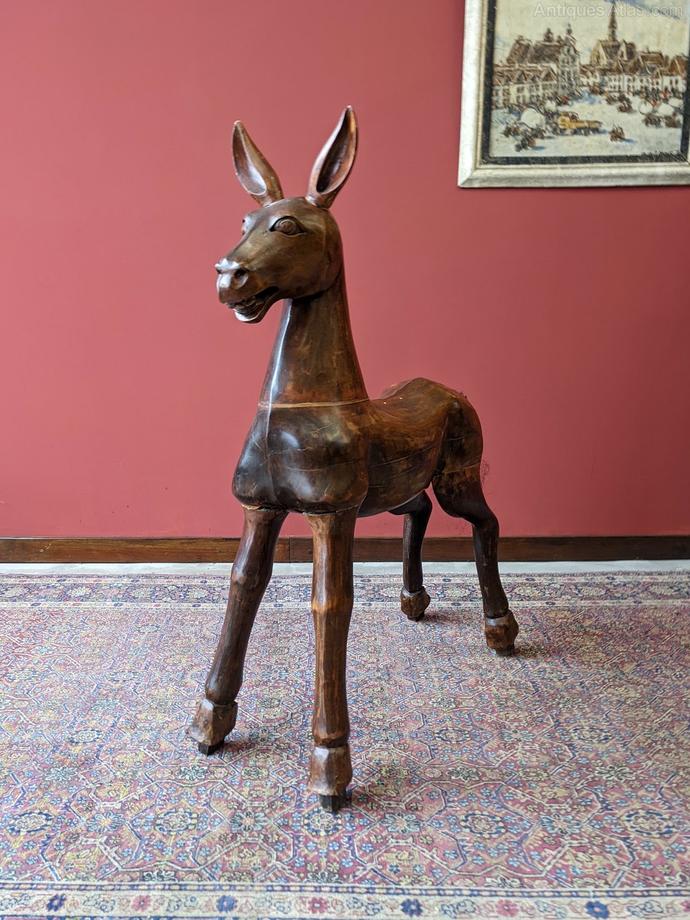 Antiques Atlas - Vintage Wooden Decorative Donkey