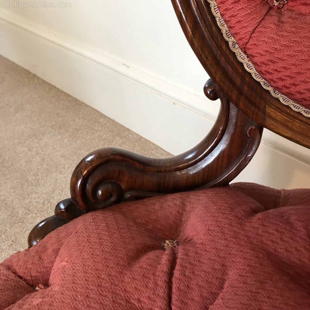 Pair Of Victorian Button Back Walnut Chairs - Antiques Atlas