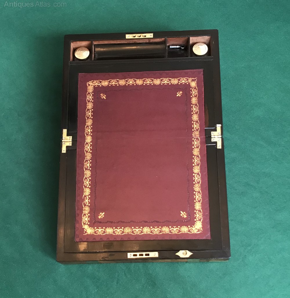 Antiques Atlas - Victorian Brass Bound Stationery Writing / Slope