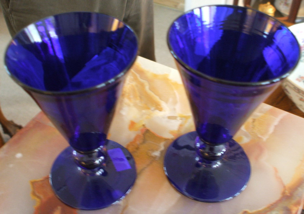 Antiques Atlas - Pair Of Early 19th. Century Bristol Blue Glasses