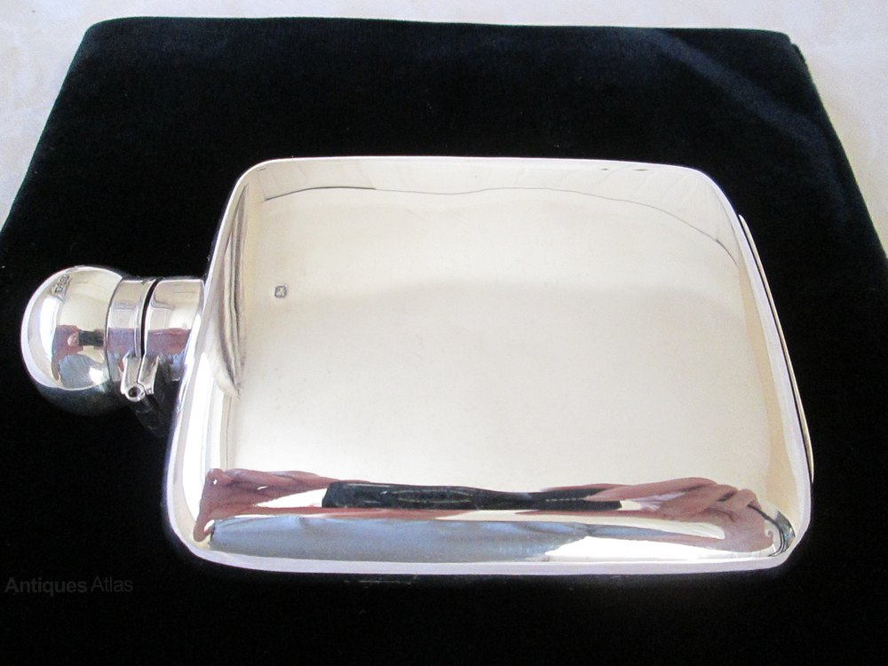 Antiques Atlas - Silver Hip Flask Victorian Sheffield 1899