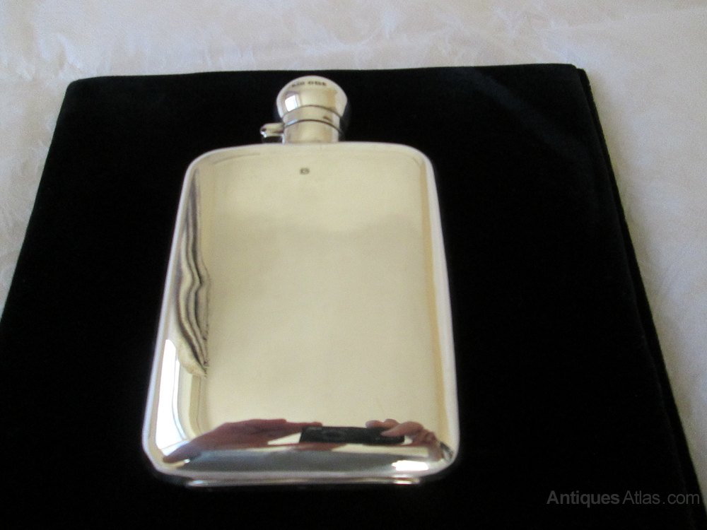 Antiques Atlas - Silver Hip Flask Victorian Sheffield 1899