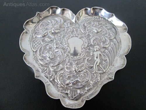 Antiques Atlas - Silver Pin Tray - Heart Shaped