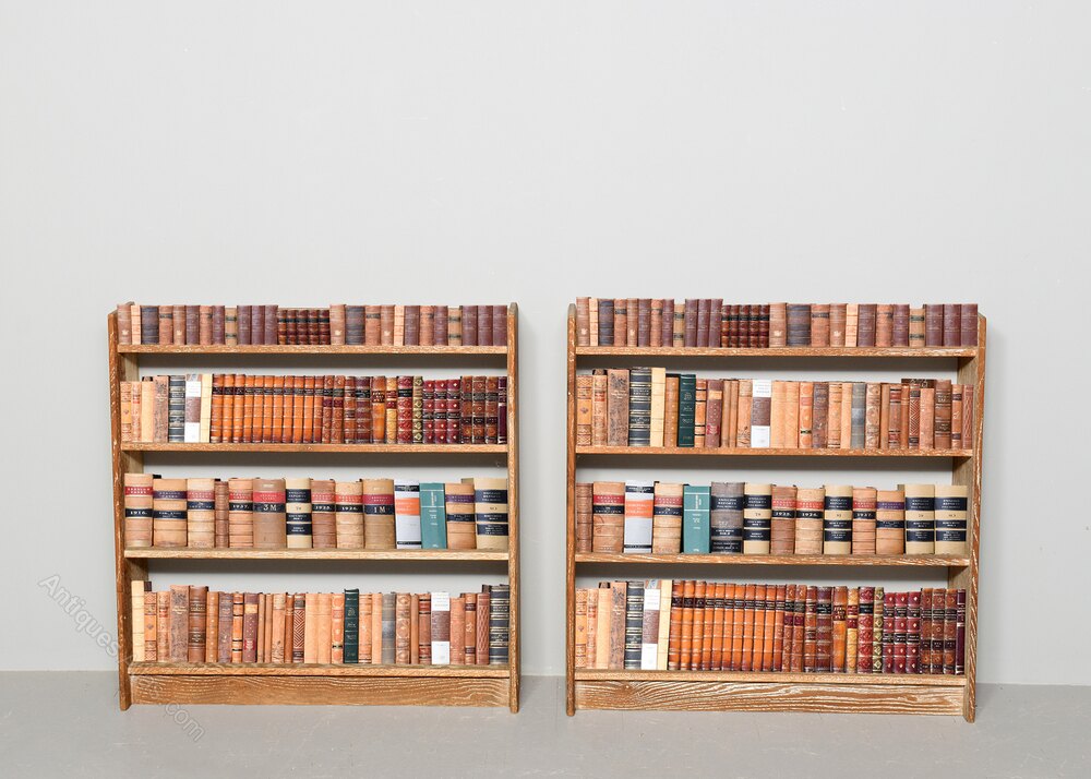 A Pair Of Heals Of London Limed Oak Open Bookcases as178a7574 / 35526 ...