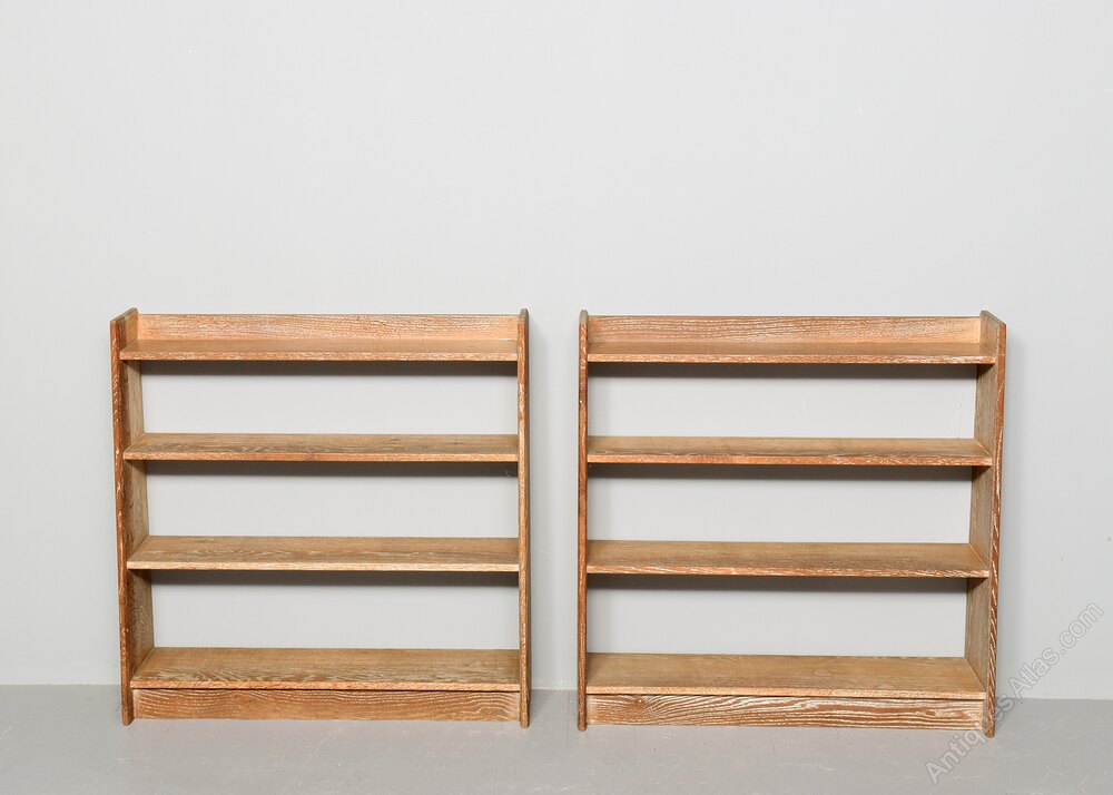 A Pair Of Heals Of London Limed Oak Open Bookcases as178a7574 / 35526 ...