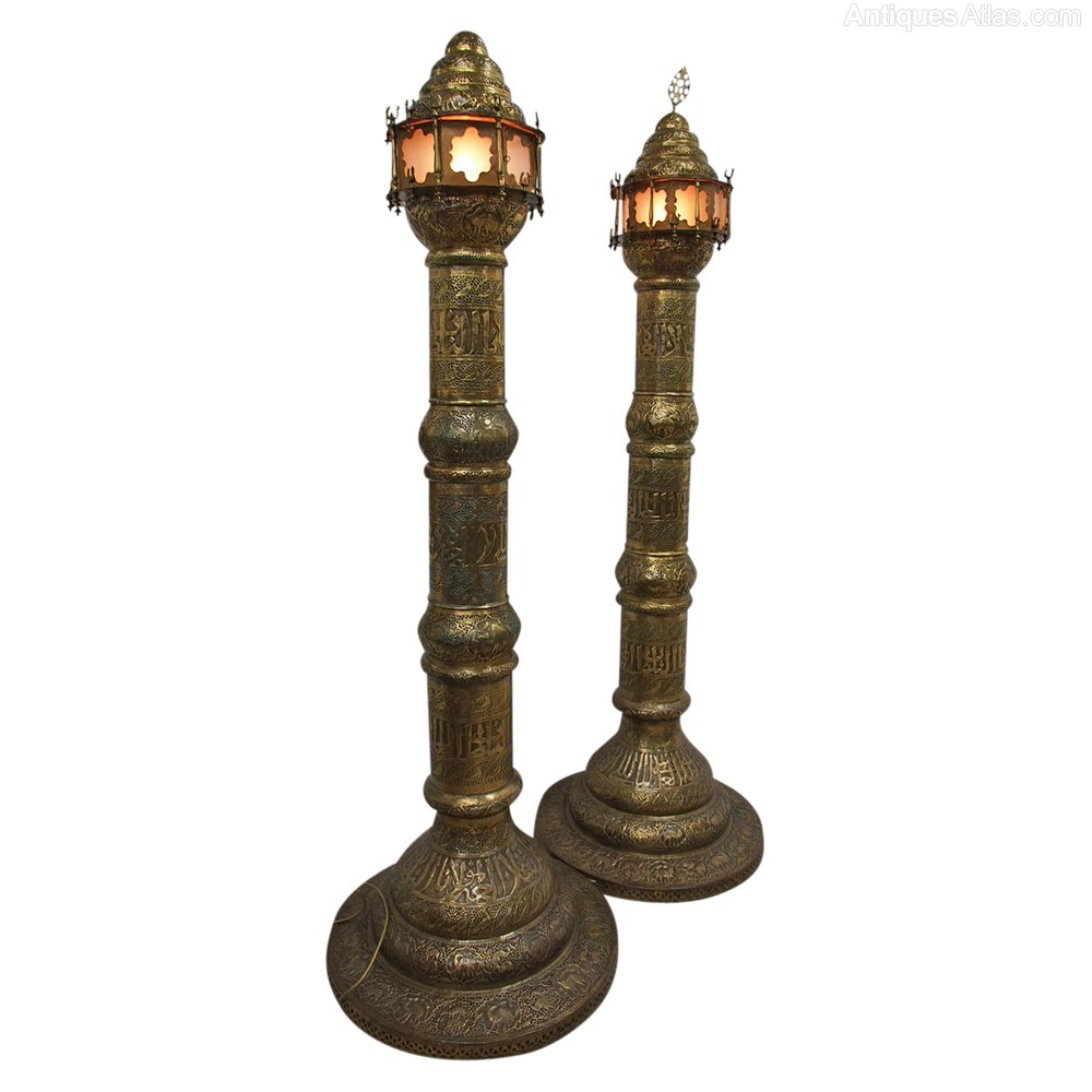 Antiques Atlas Large Pair Of Brass Floor Standing Lamps