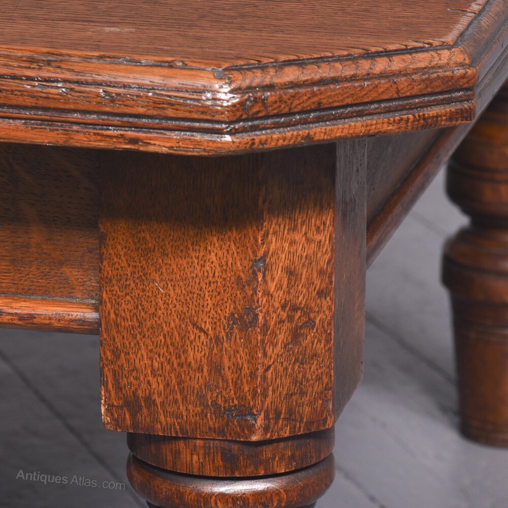 Late Victorian Oak Low Table / Coffee Table - Antiques Atlas