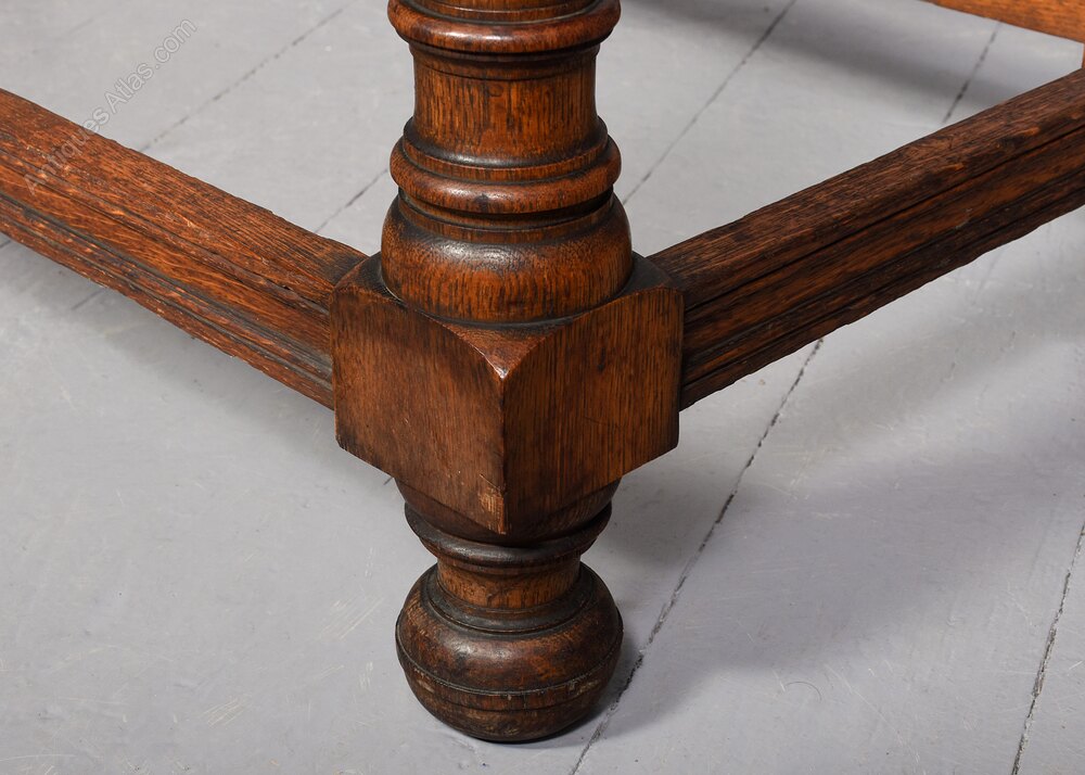 Mid-Victorian Rectangular Oak Table as178a7302 / 35088 - Antiques Atlas