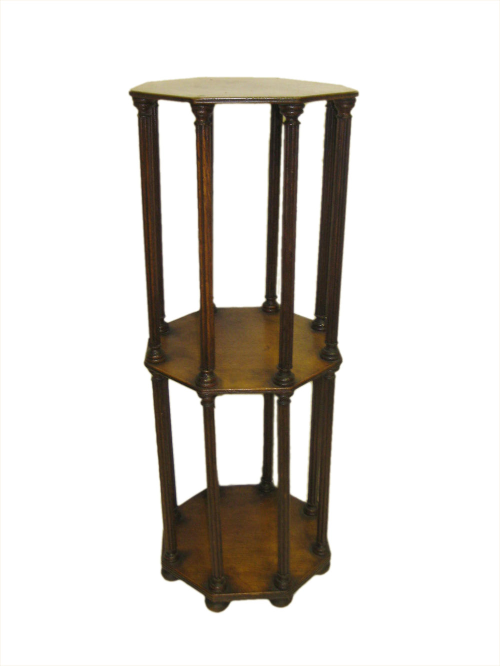 Pair Of Oak Octagonal Shaped Stand as178a069 - Antiques Atlas