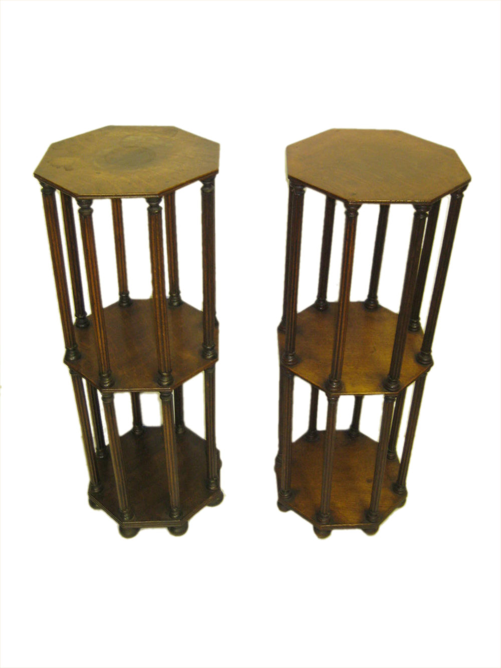 Pair Of Oak Octagonal Shaped Stand as178a069 - Antiques Atlas