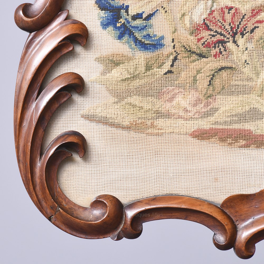 Pair Of Victorian Pole Screens as178a5460 / 31556 - Antiques Atlas