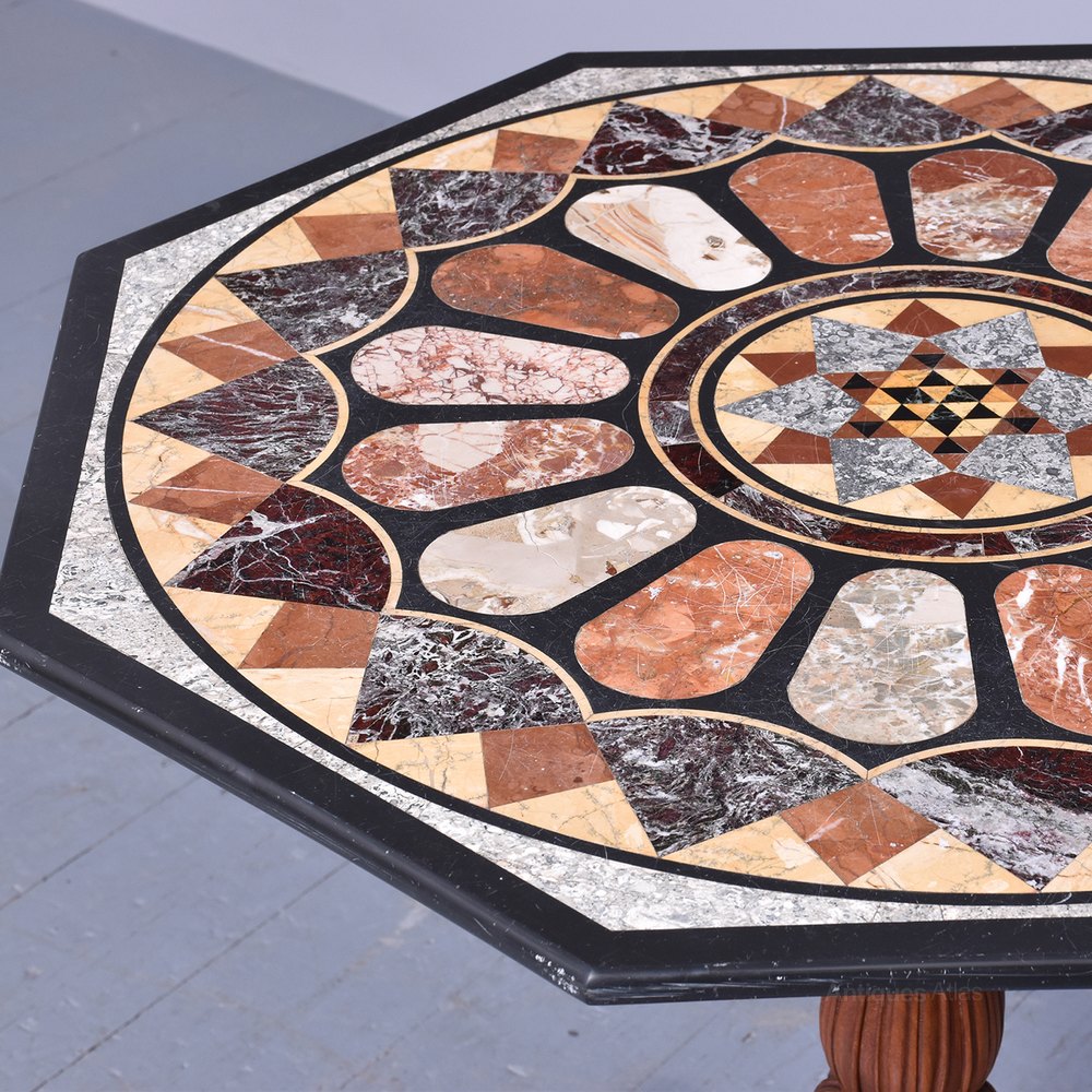 Quality Octagonal Black Marble And Inlaid Italian as178a5129 / 20566 ...