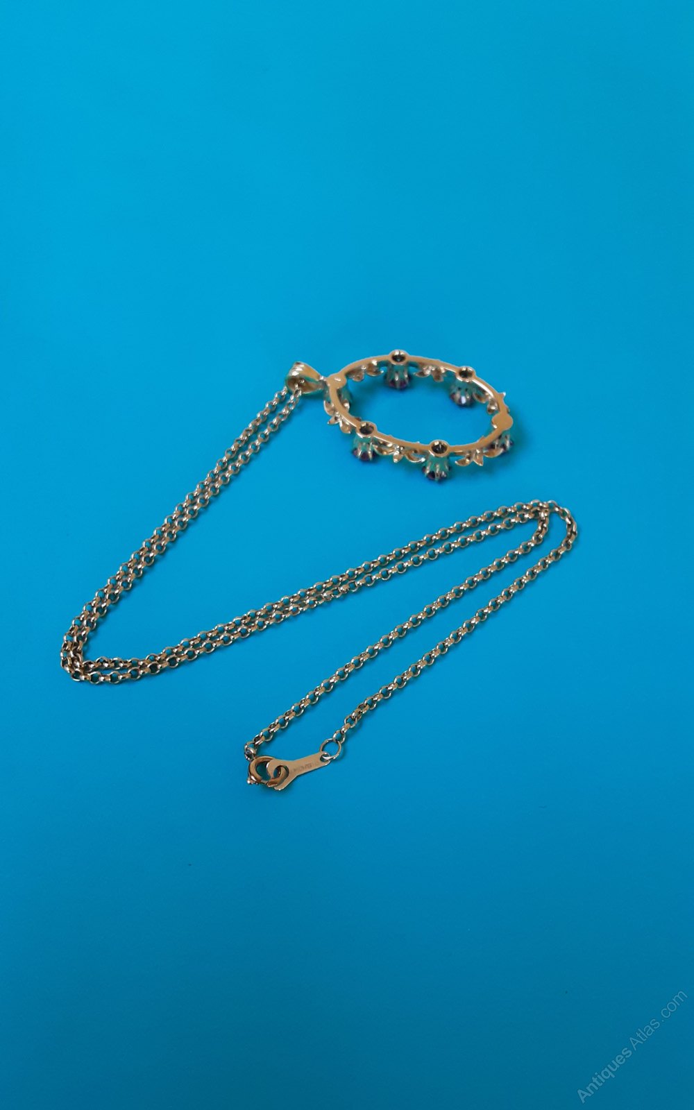 Antiques Atlas - Vintage 9ct Gold Amethyst Pendant And Chain.