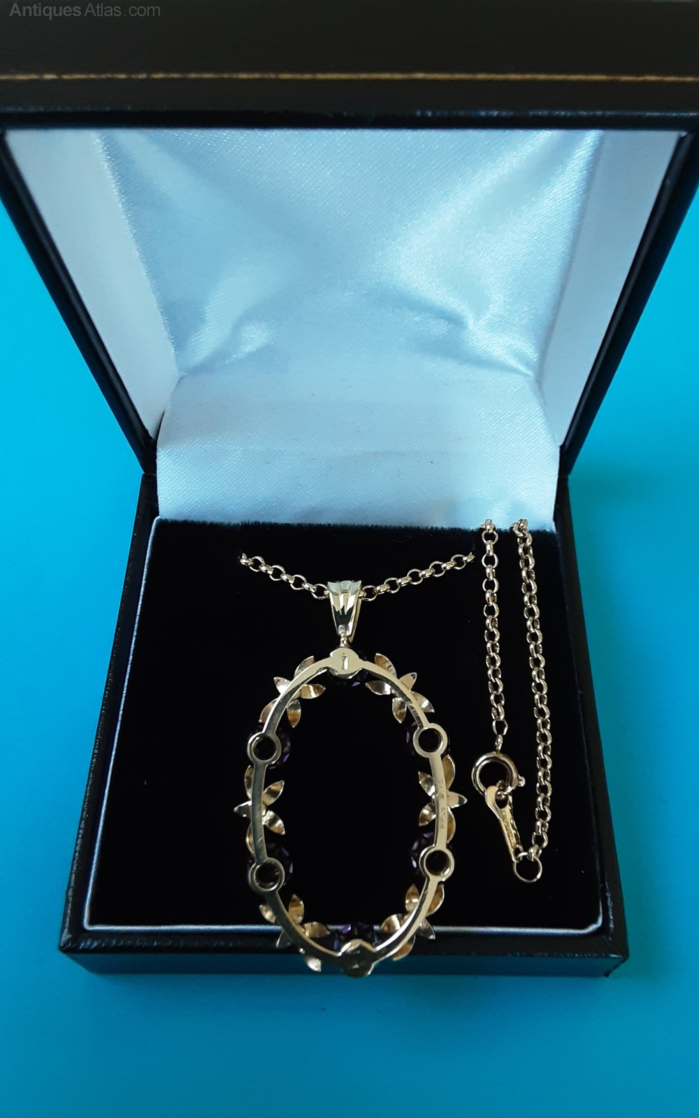 Antiques Atlas - Vintage 9ct Gold Amethyst Pendant And Chain.