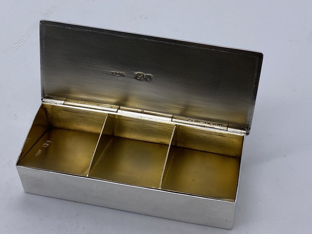 Antiques Atlas - Victorian Silver Triple Stamp Box.Ldn.1895