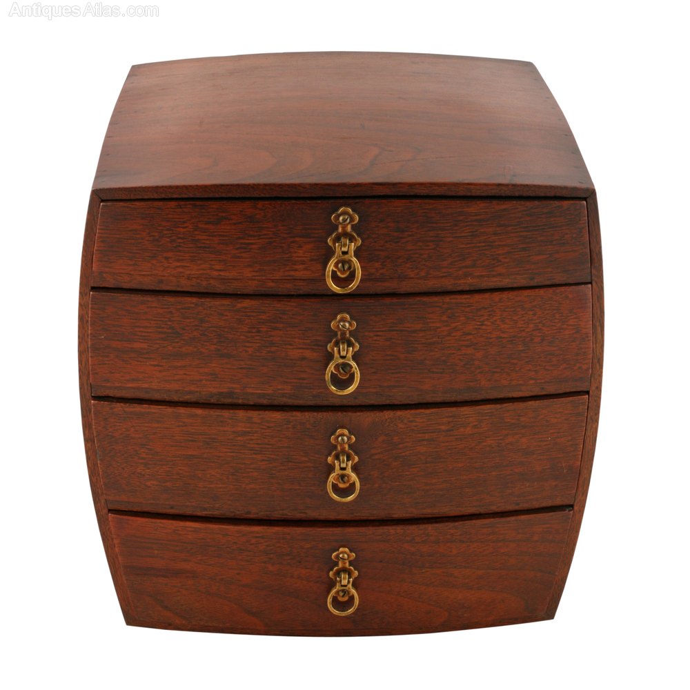 Barrel Shaped Miniature Walnut Chest as102a6038 / 8400 - Antiques Atlas