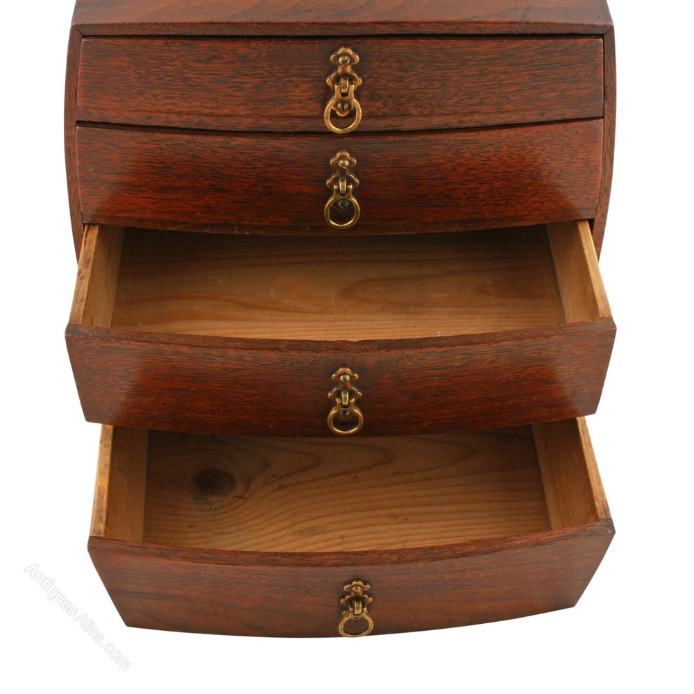 Barrel Shaped Miniature Walnut Chest as102a6038 / 8400 - Antiques Atlas