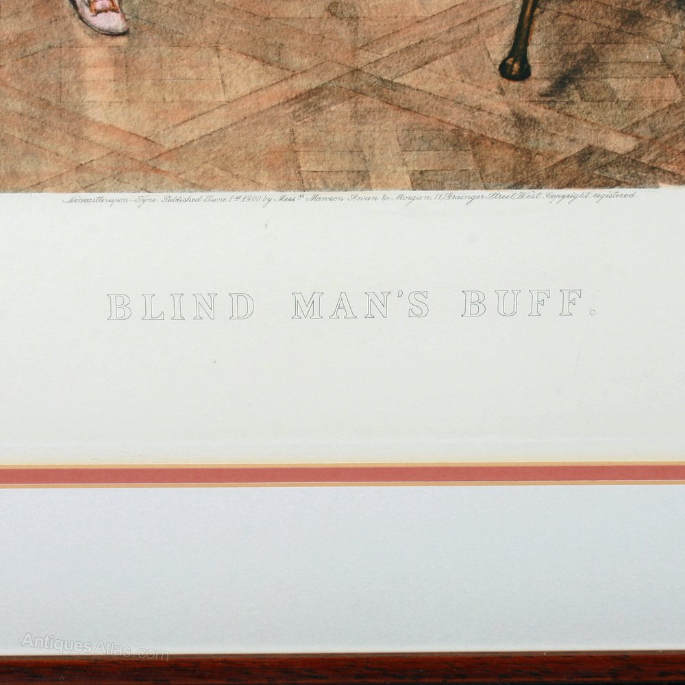 Antiques Atlas - Blind Man's Buff Coloured Print as102a5742 / DB6