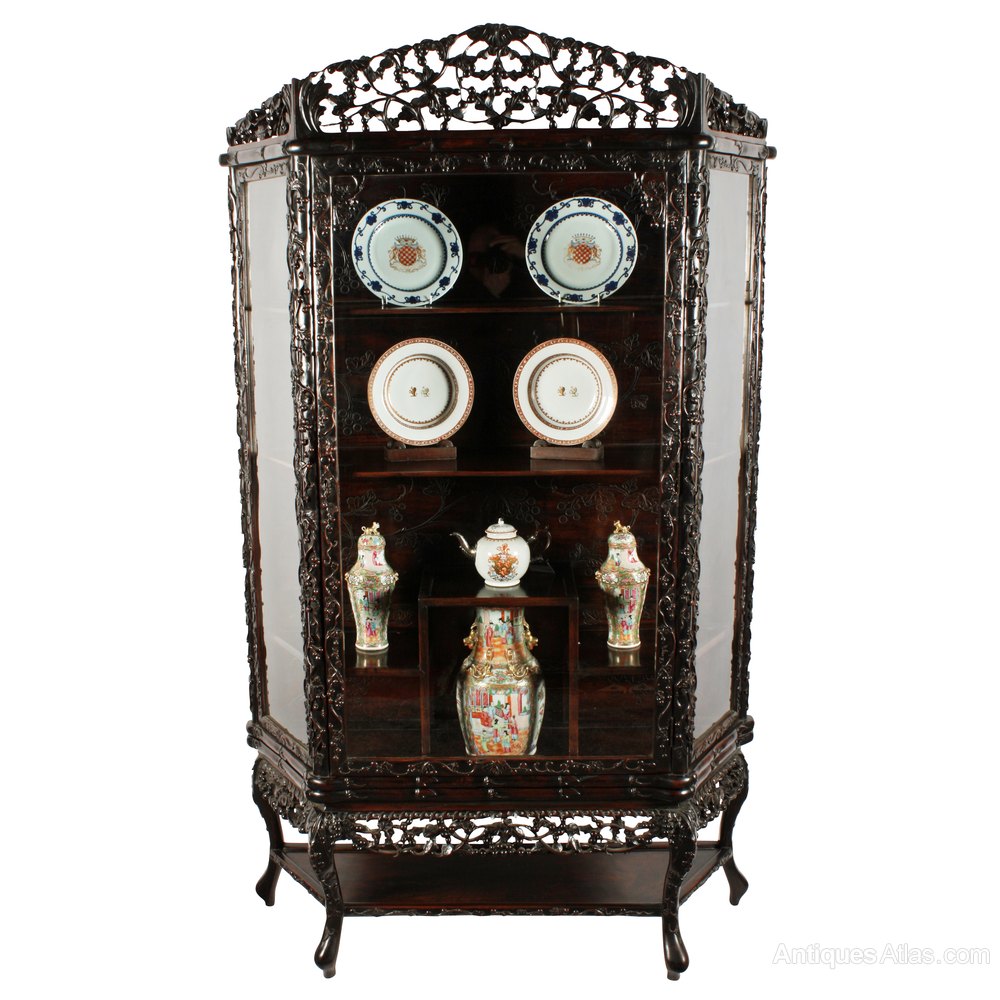 Chinese Rosewood Display Cabinet - Antiques Atlas