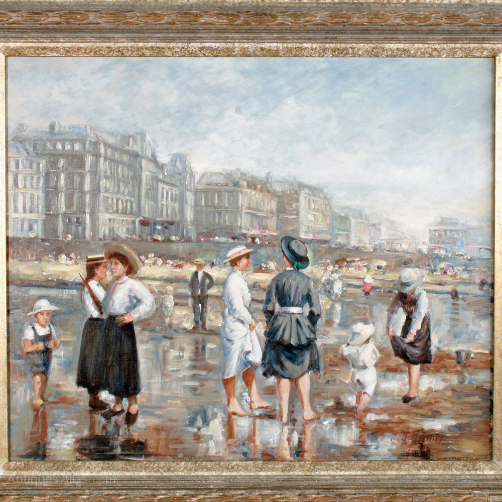 Antiques Atlas - Dutch Beach Scene By Jan Hovener