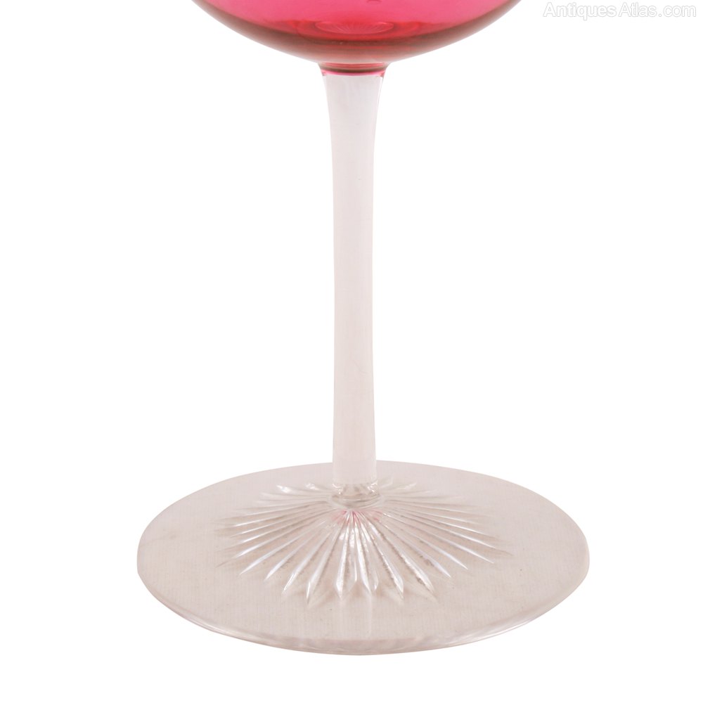 Antiques Atlas - Eight Victorian Ruby Wine Glasses SOLD