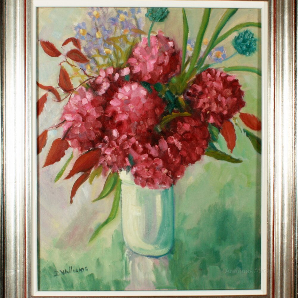 Antiques Atlas - Flowers Oil Painting By Doreen Williams as102a6121 / 8460