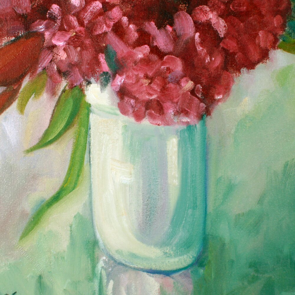 Antiques Atlas - Flowers Oil Painting By Doreen Williams as102a6121 / 8460