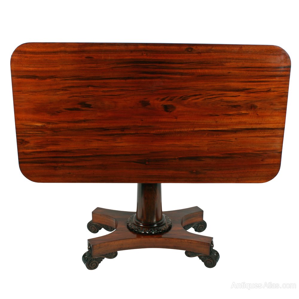 George IV Zebra Wood Library Table - Antiques Atlas