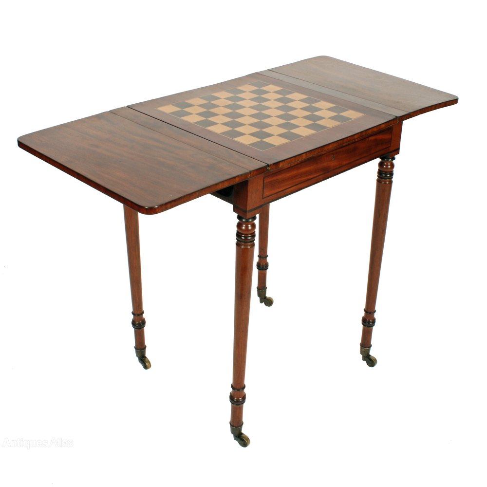 Georgian Drop Leaf Games Table SOLD - Antiques Atlas