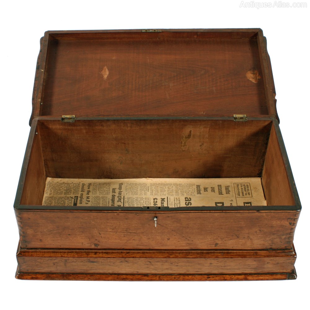 Antiques Atlas - Late 19th Century Walnut Deed Box