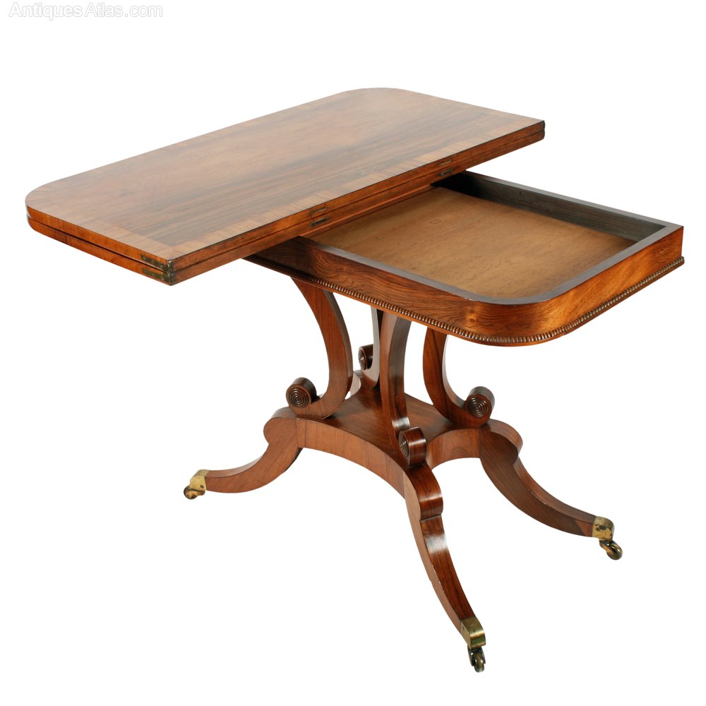 Regency Rosewood Tea Table - Antiques Atlas