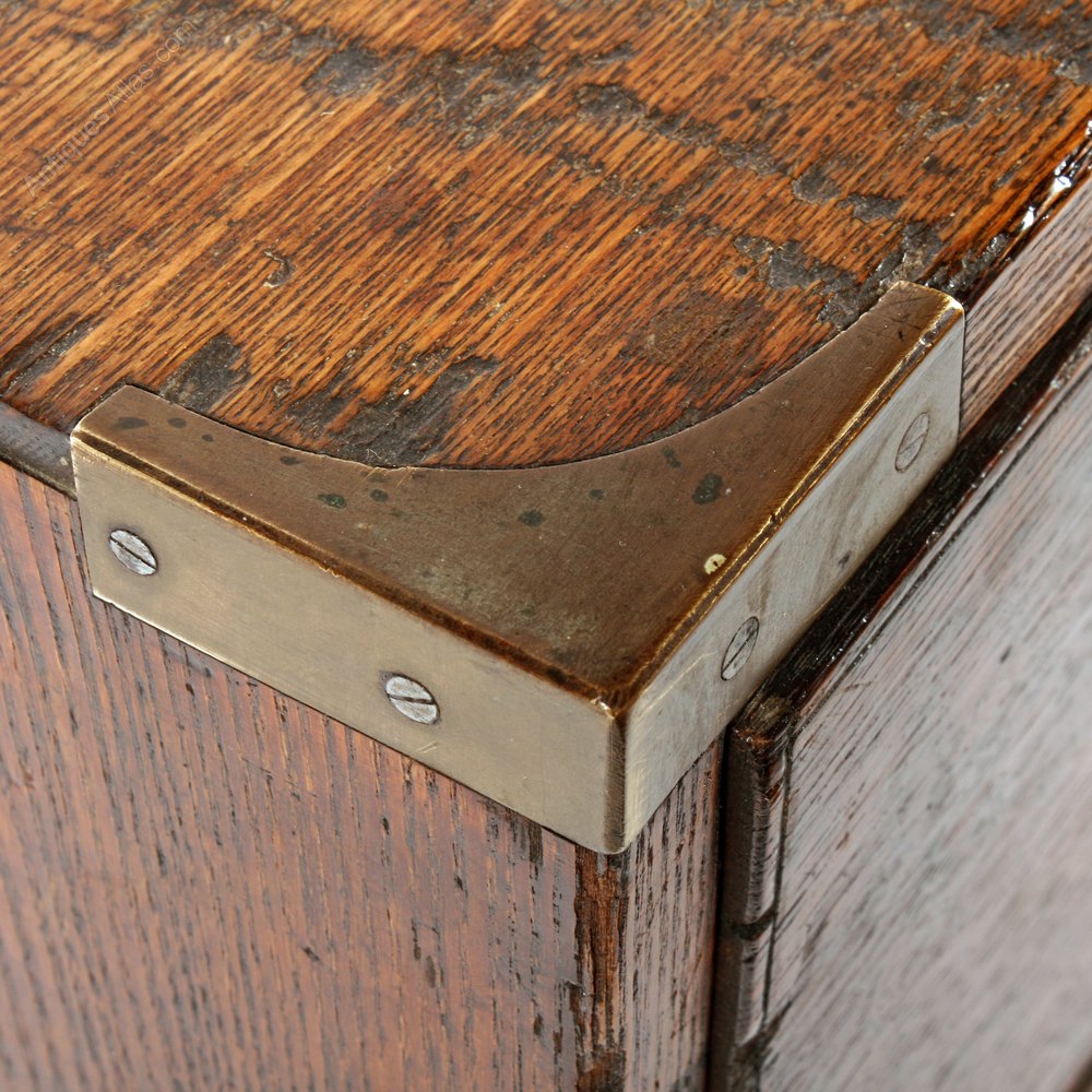 Two Drawer Oak Campaign Chest SOLD - Antiques Atlas