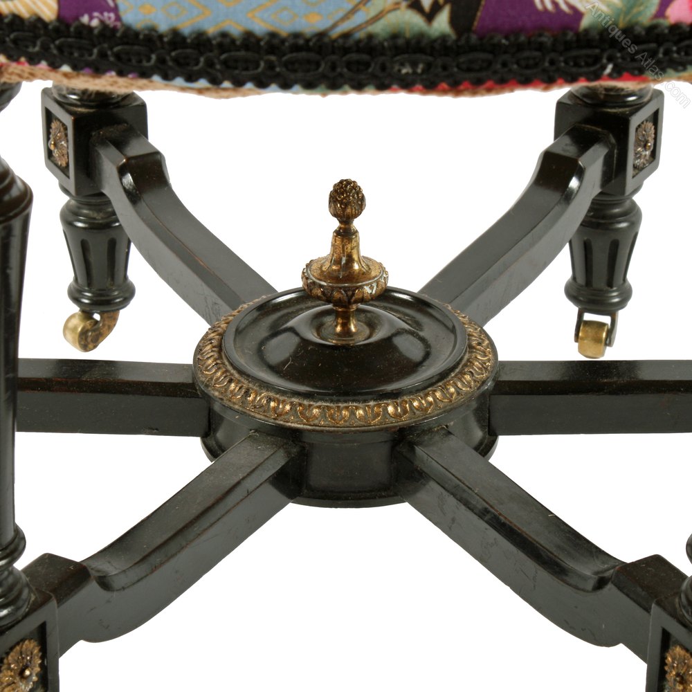 Victorian Circular Six Leg Stool as102a4976 / 6965 - Antiques Atlas